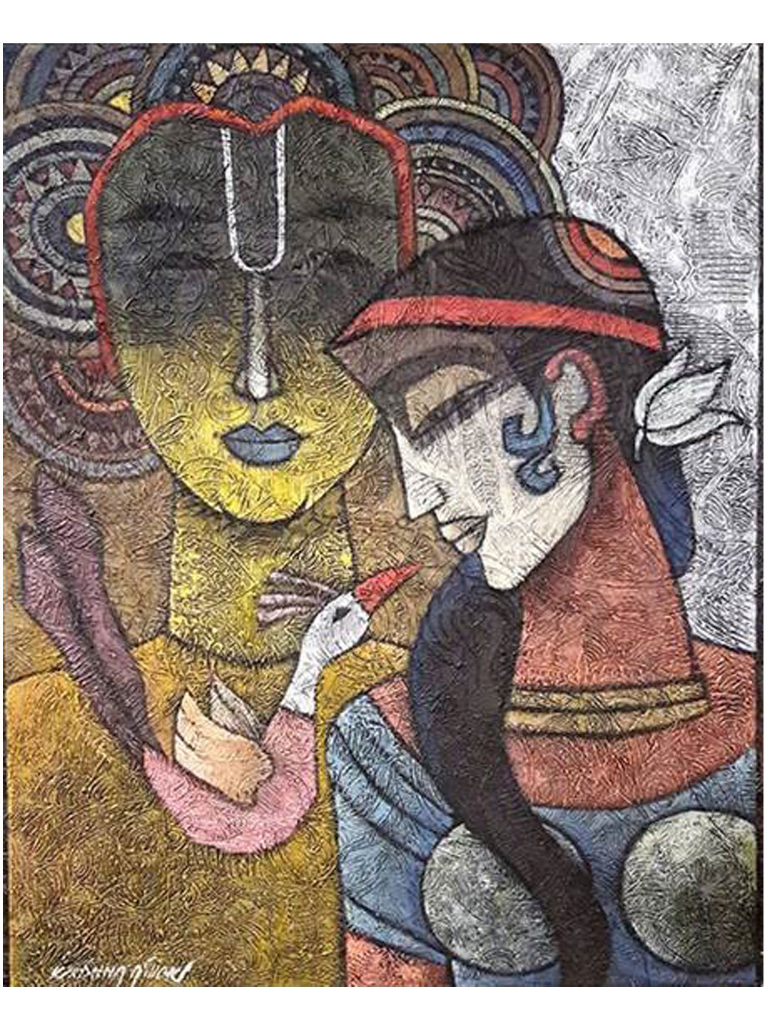 Exotic India Aaradhya | Mix Media On Canvas | Painting By Krishna Ashok | Wayfair